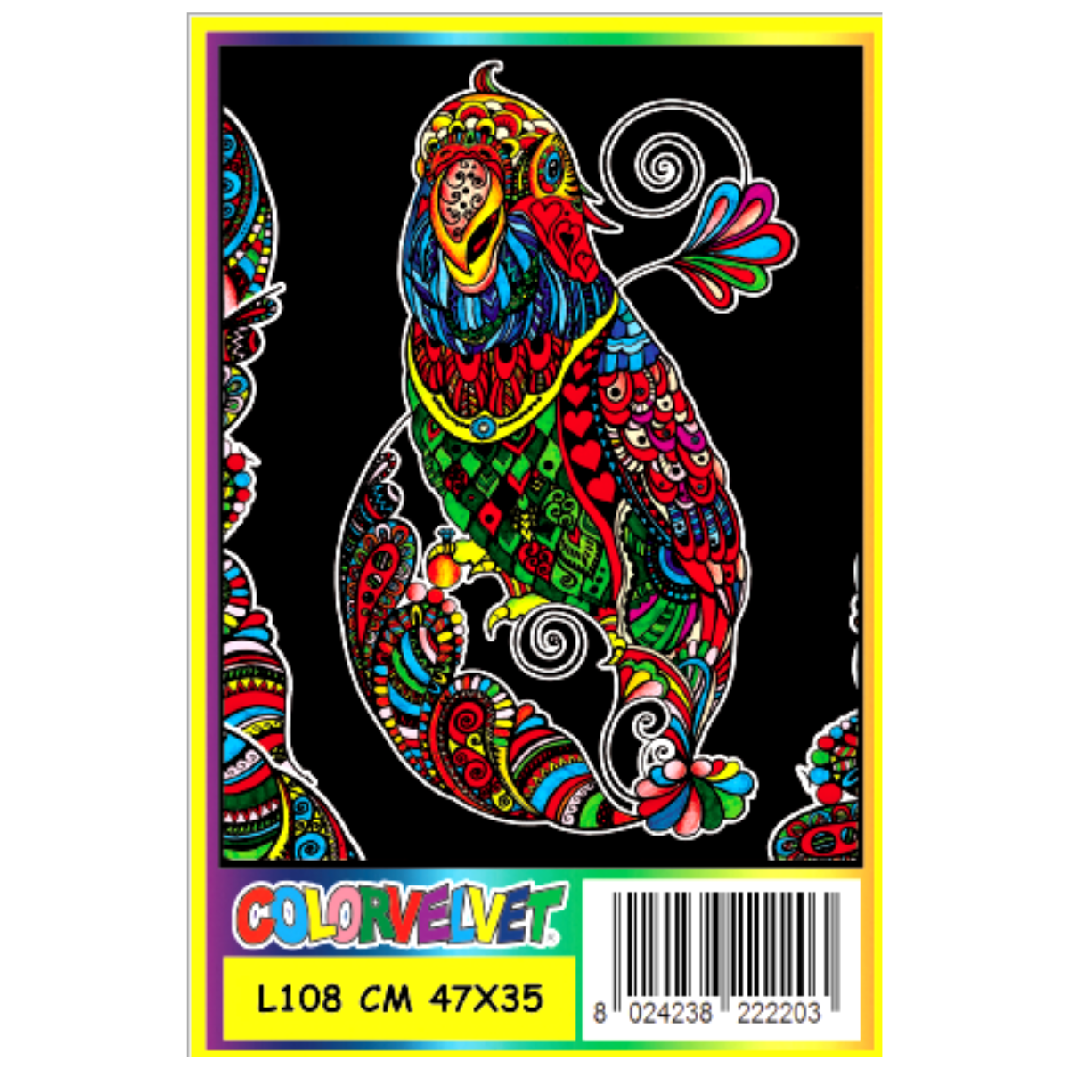Disegni da colorare in velluto pennarelli inclusi Pappagallo