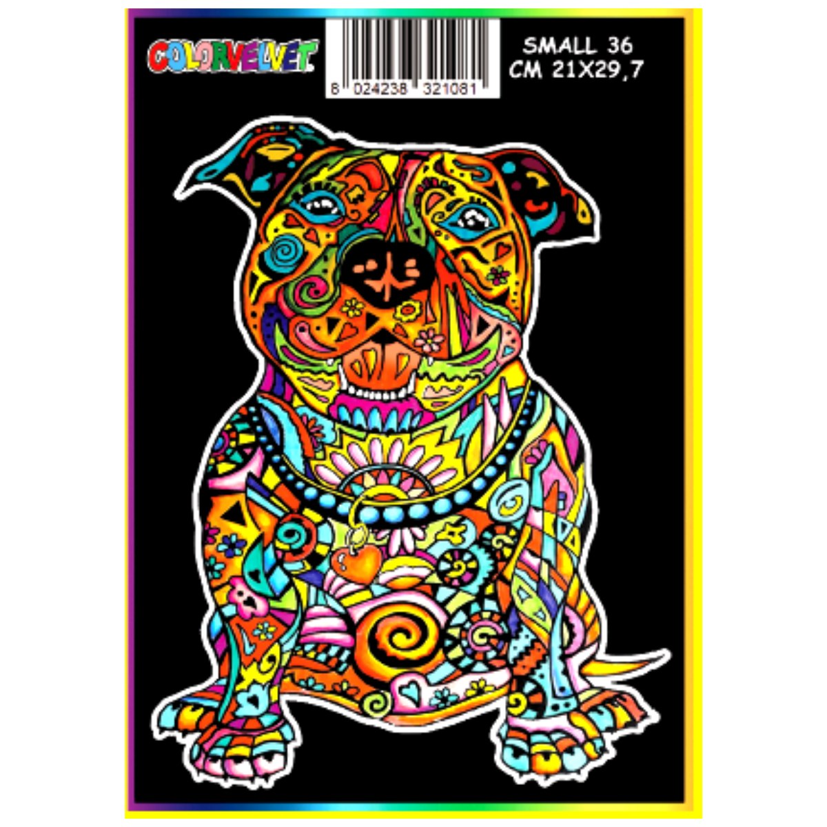 Quadro small con disegno in velluto da colorare: Pitbull, 21x29,7cm Quadro small con disegno in velluto da colorare: Pitbull, 21x29,7cm