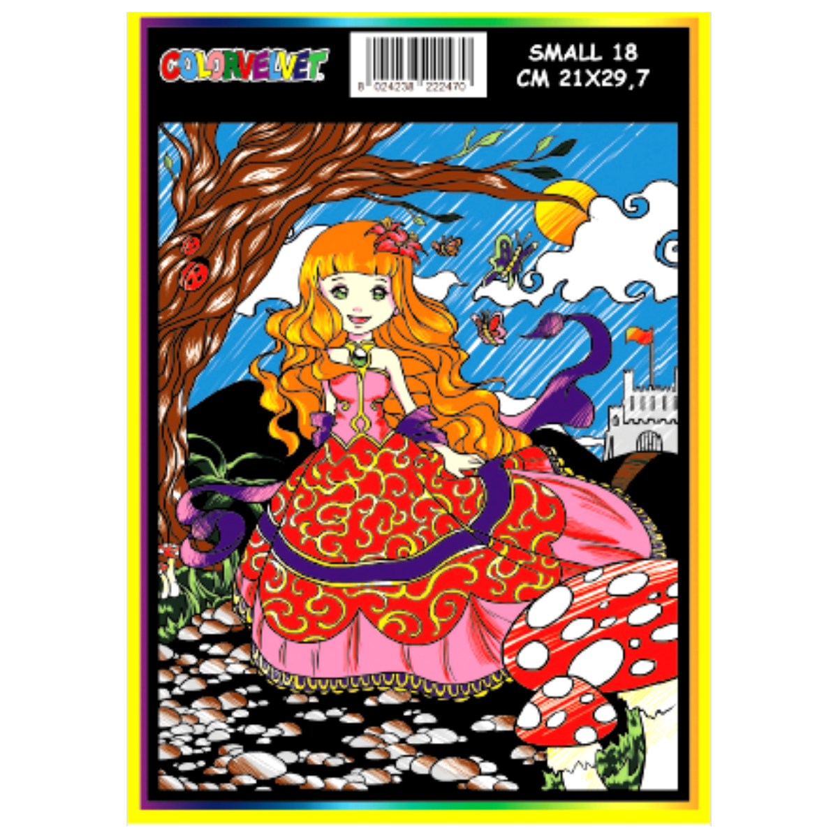 Quadro small con disegno in velluto da colorare: Principessa, 21x29,7cm Quadro small con disegno in velluto da colorare: Principessa, 21x29,7cm