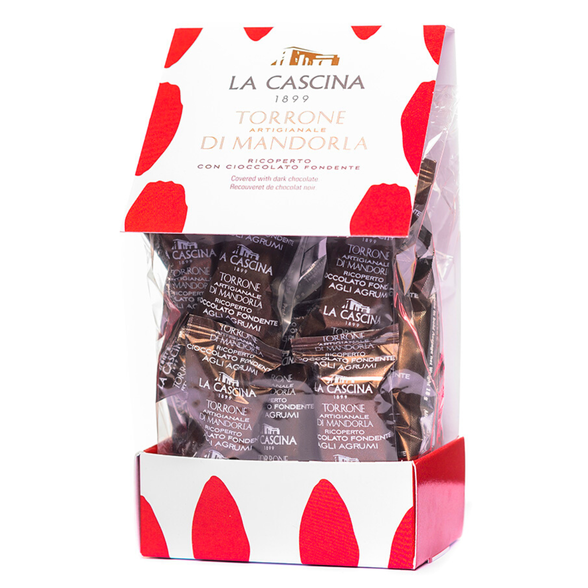 Torroncini artigianali ricoperti con cioccolato fondente, 300g